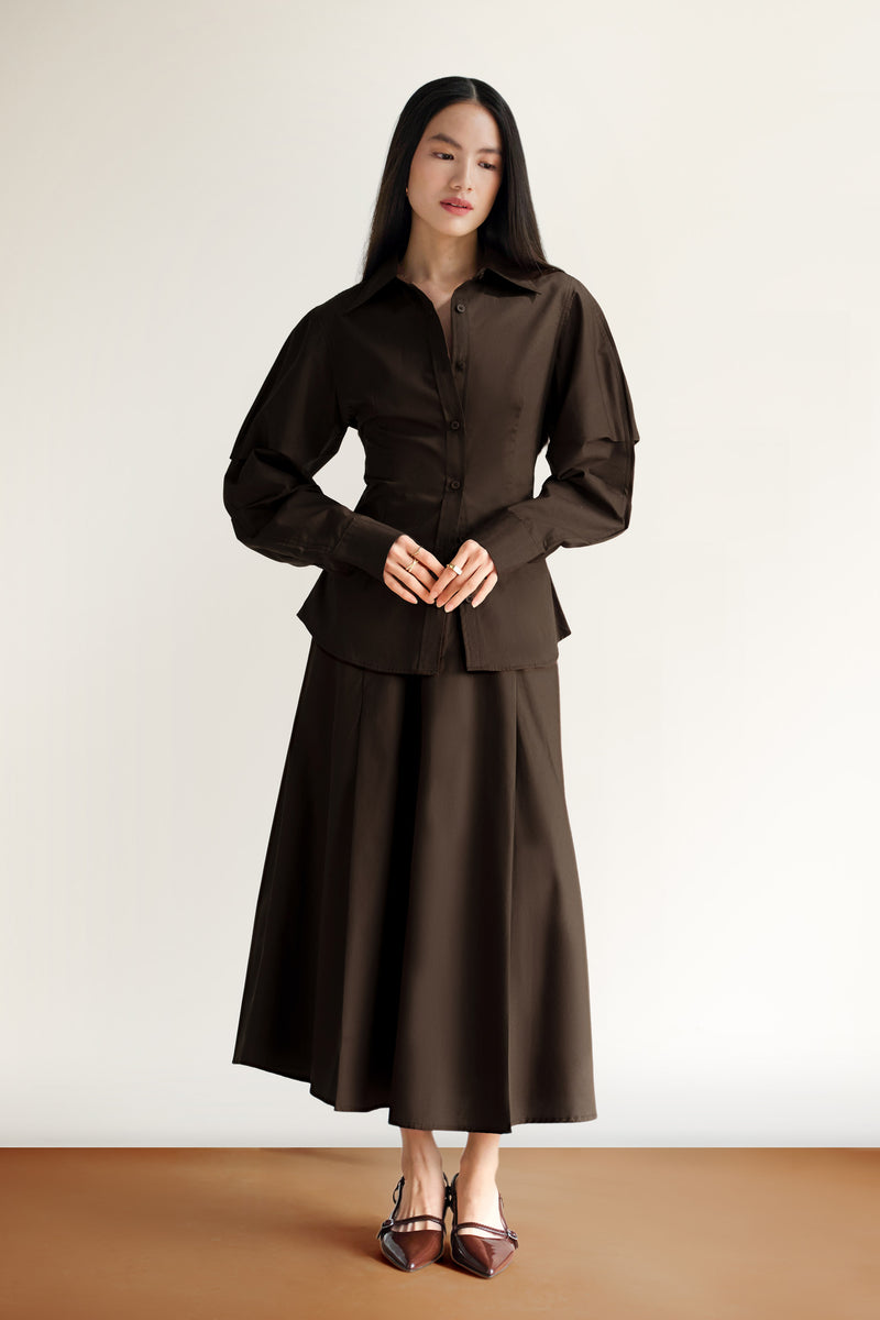 MATILDA BALLOON SLEEVE SHIRT ESPRESSO – LOOKBOUTIQUESTORE